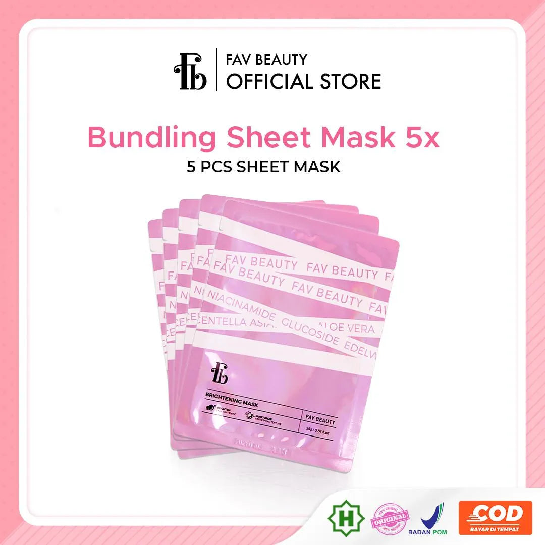 [Bundle 5Pcs] FAV BEAUTY Brightening Sheet Mask